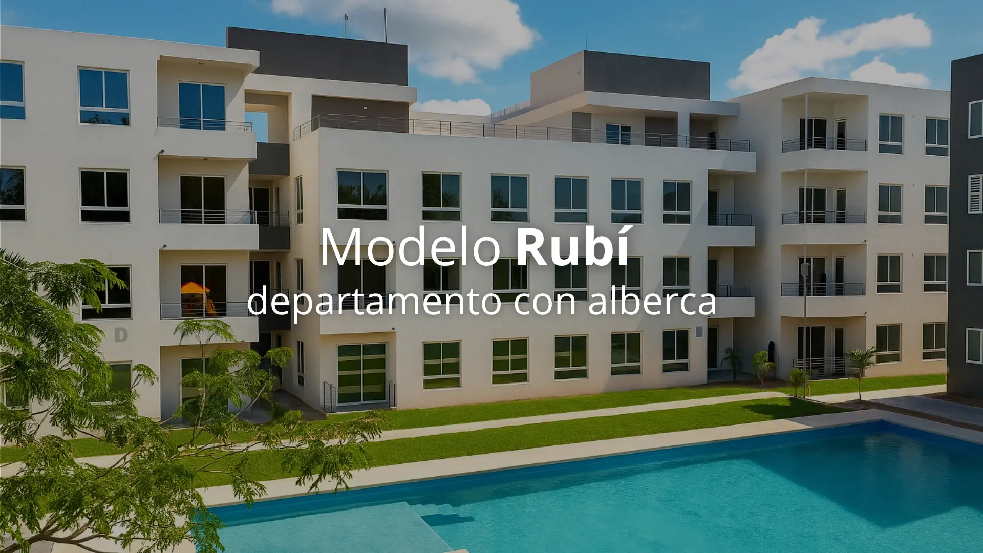 Departamentos en venta con alberca en Cancún | Modelo Rubí